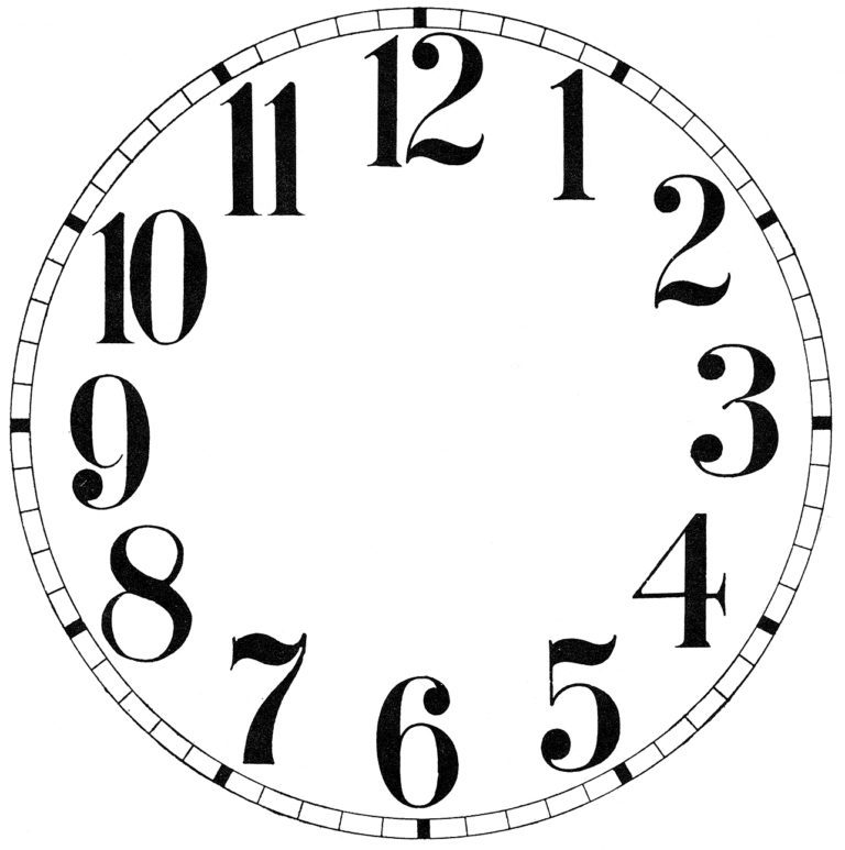 16 Clock Face Images - Print Your Own! - The Graphics Fairy