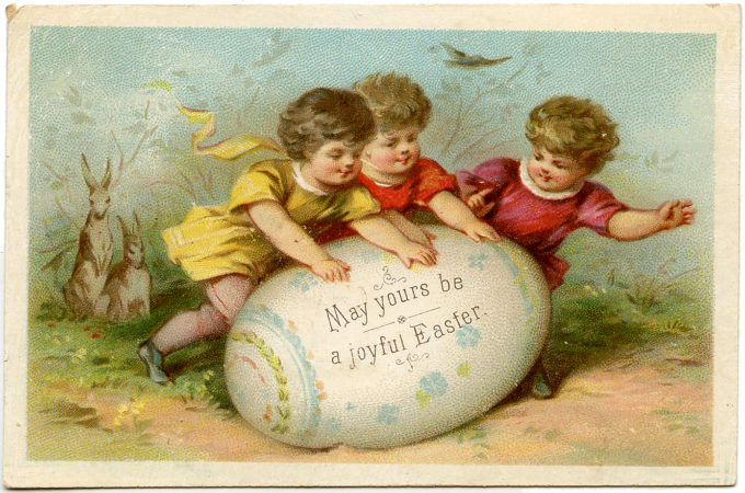 16 Vintage Children with Easter Egg Pictures! - The Graphics Fairy
