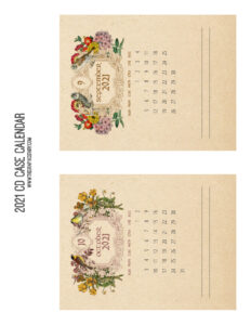 Free Printable Calendar 2021 - CD Case Calendar! - The Graphics Fairy