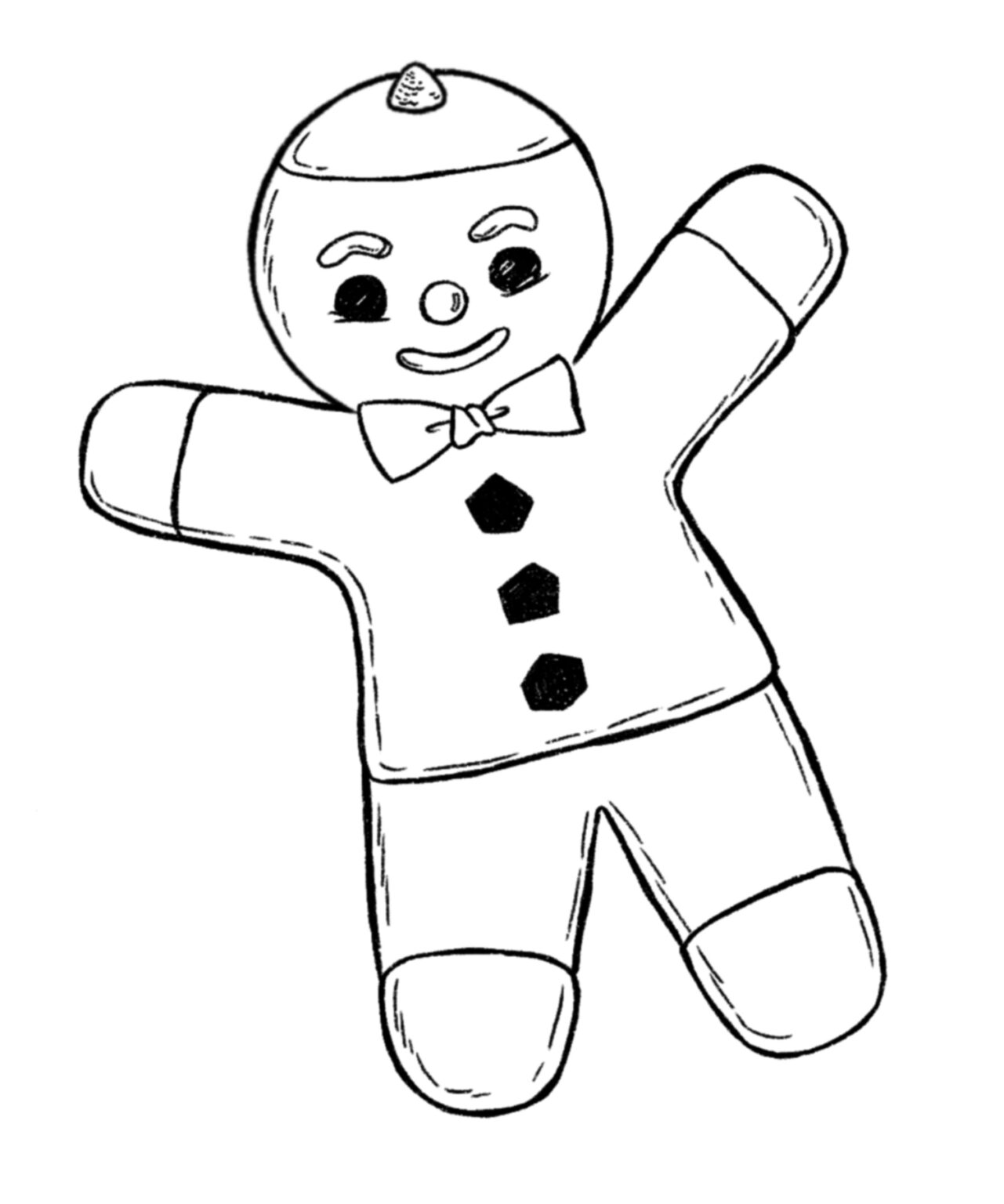 How to Draw a Gingerbread Man {5 Easy Steps}! - The Graphics Fairy