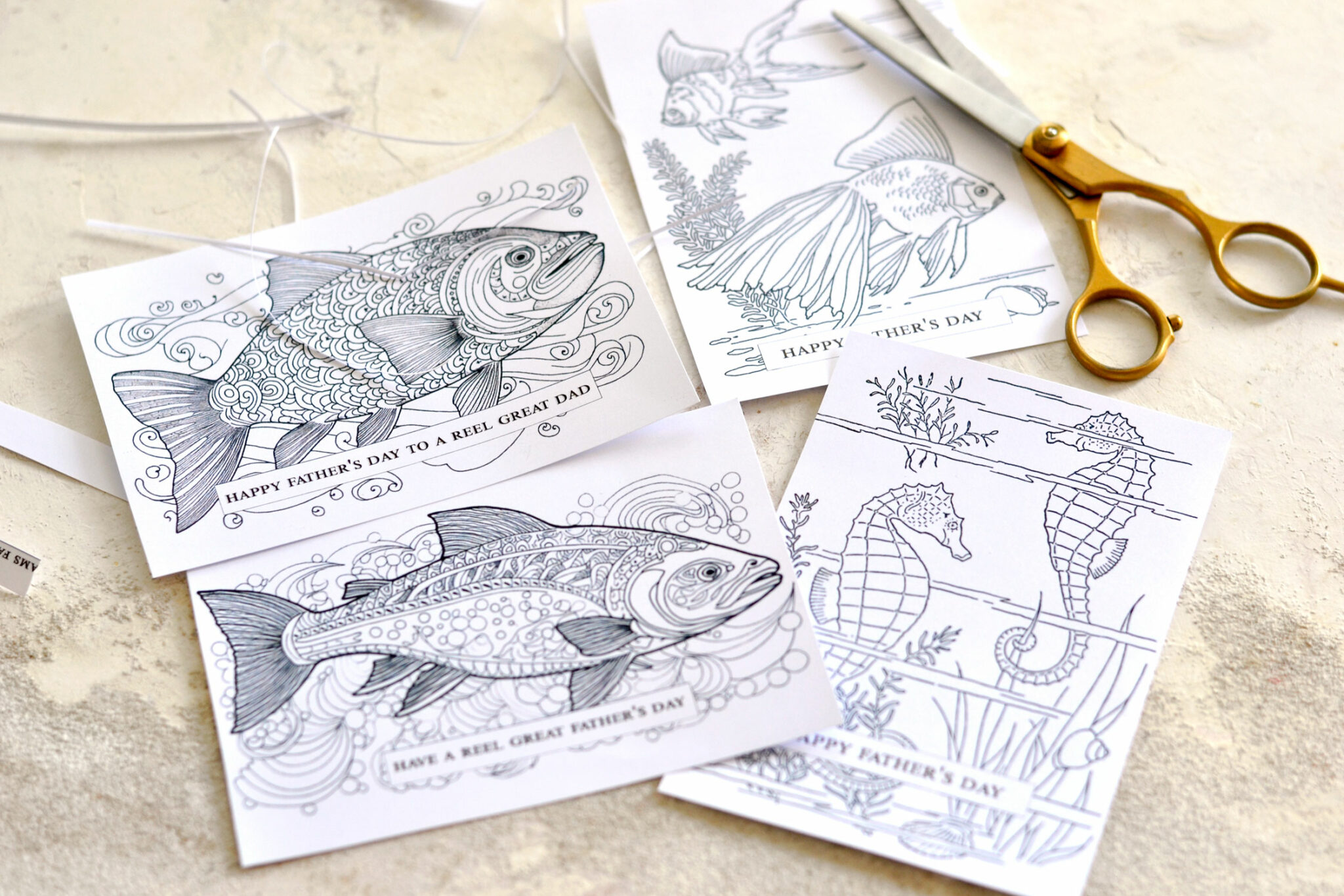 Free Printable Father's Day Cards to Color! - The Graphics Fairy