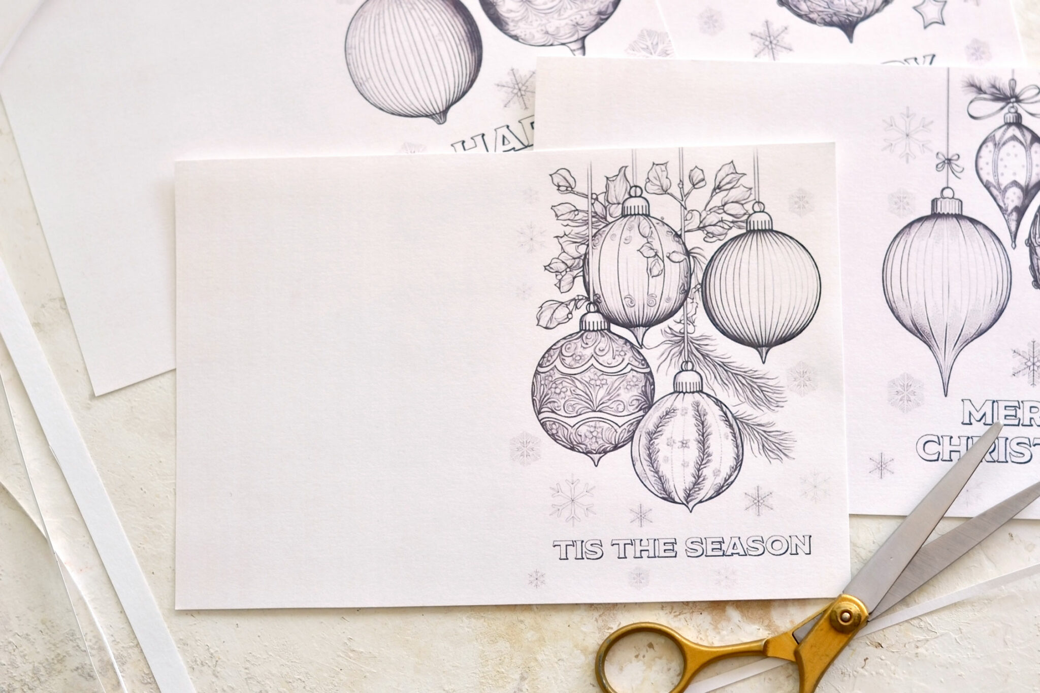 Christmas Card Coloring Pages! - The Graphics Fairy