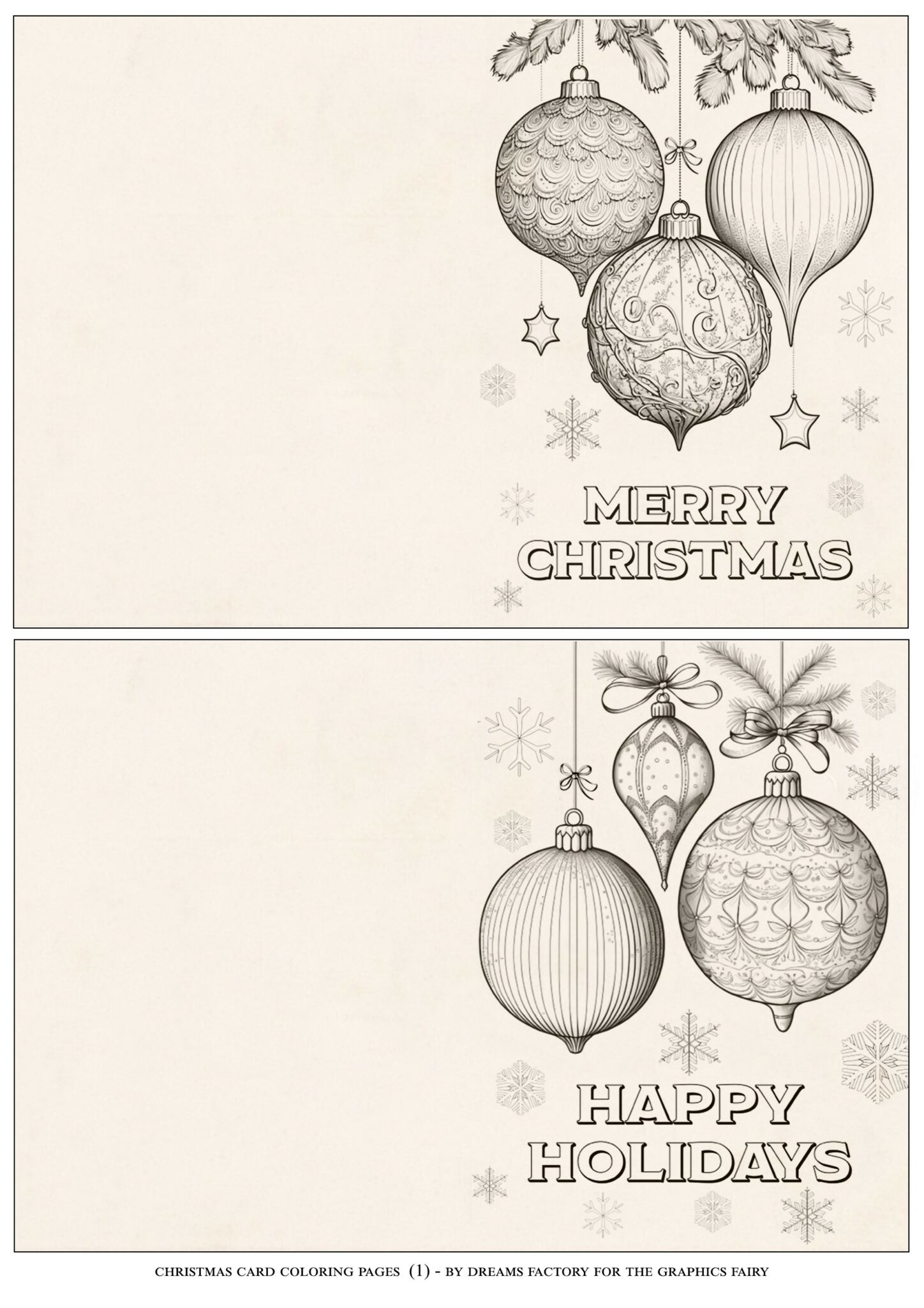 Christmas Card Coloring Pages! - The Graphics Fairy