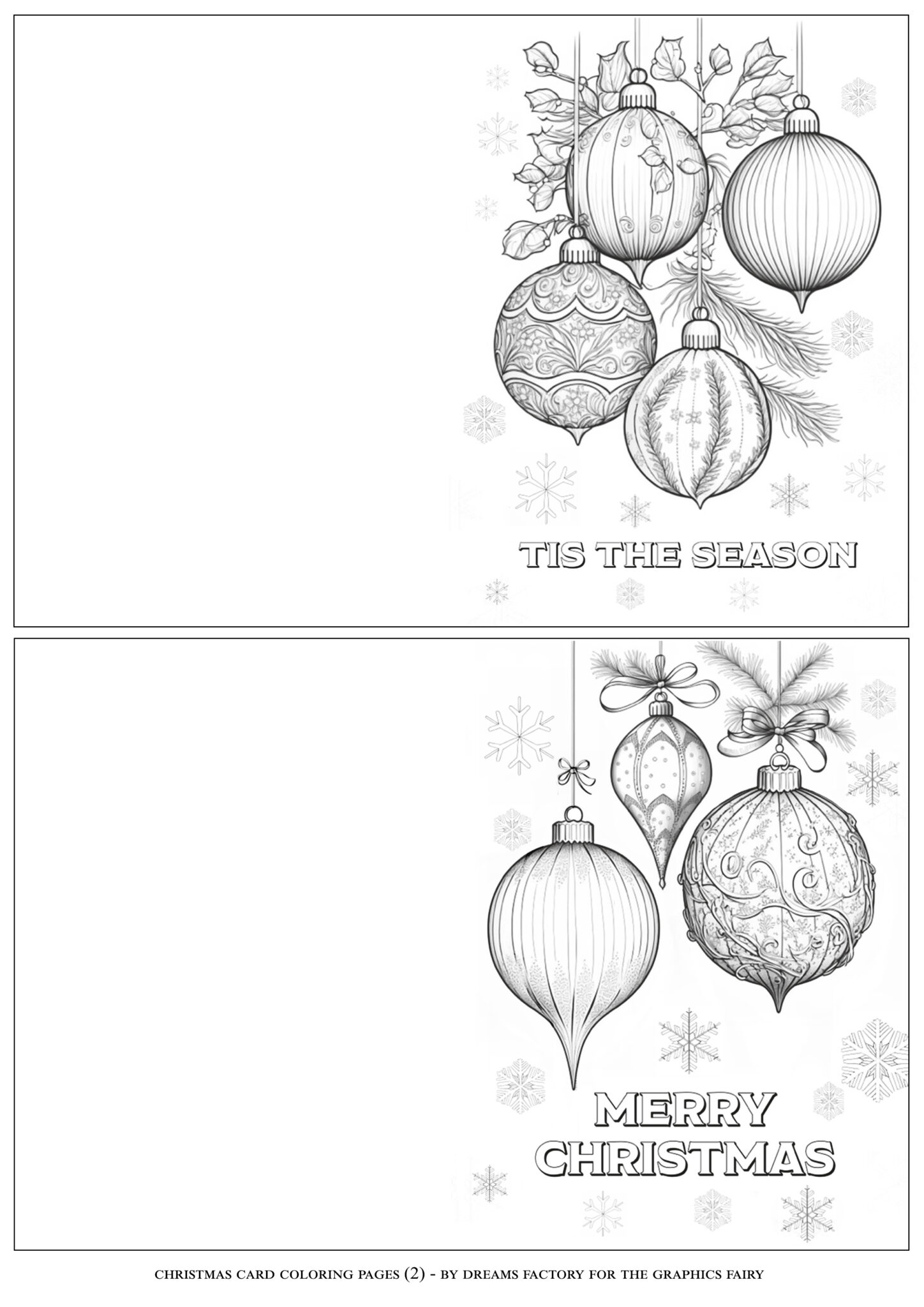 Christmas Card Coloring Pages! - The Graphics Fairy