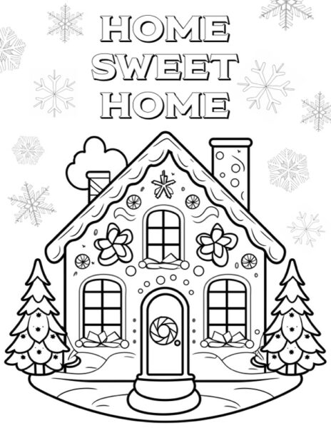 10 Gingerbread House Coloring Pages! - The Graphics Fairy