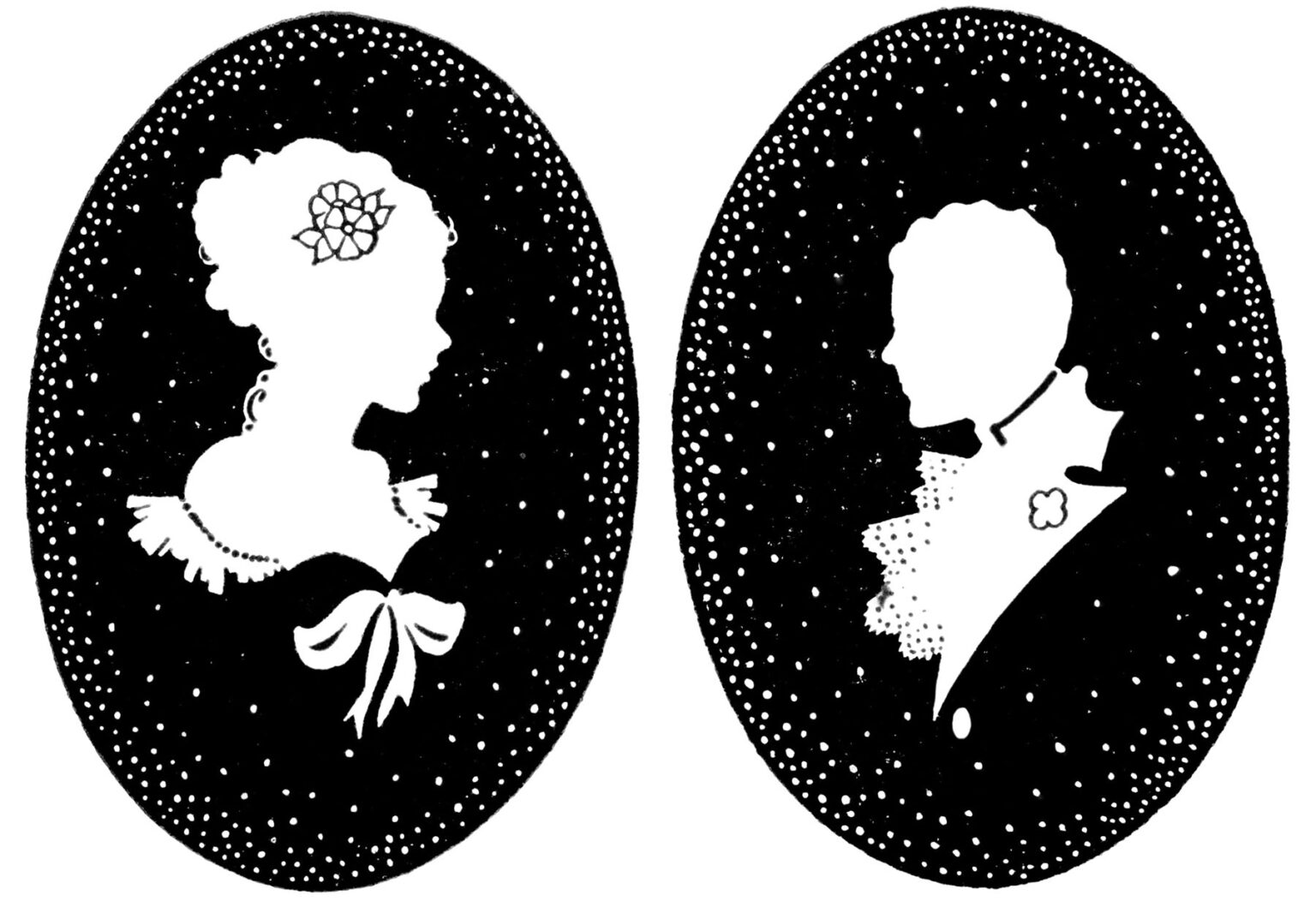 16 Vintage Valentine Silhouettes! - The Graphics Fairy