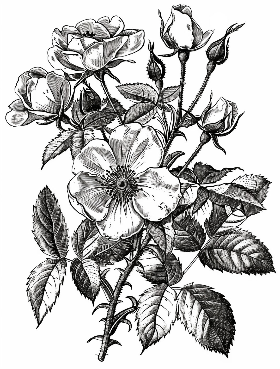24 Flower Clipart Black and White!