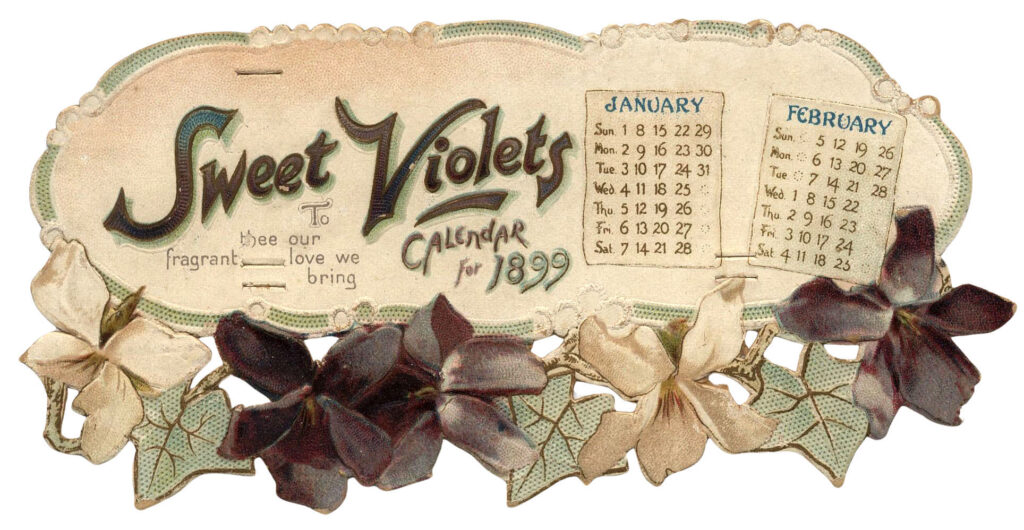 1898 Printable Violets Calendar - 9 Image Set! - The Graphics Fairy
