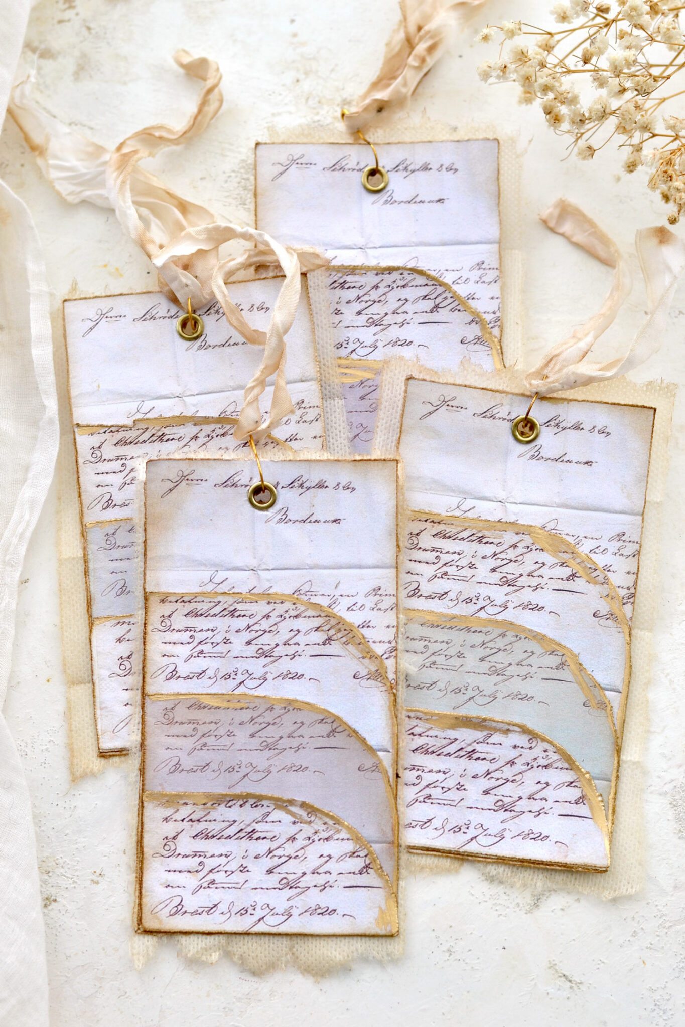 French Script Triple Pocket Journal Tags! - The Graphics Fairy