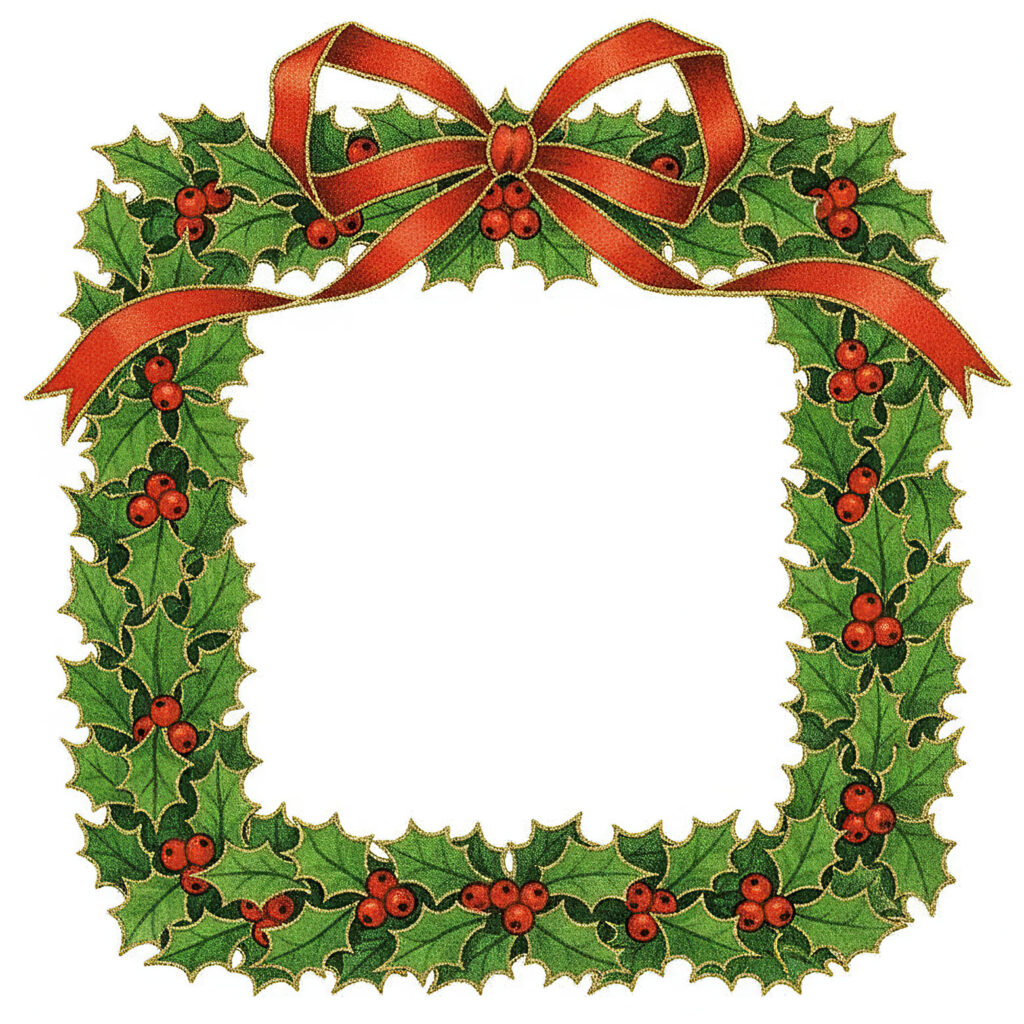 24 Christmas Wreath Clipart (Frames)!